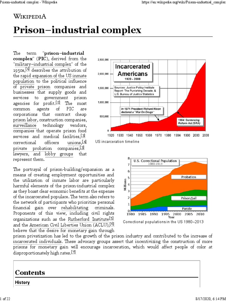 Prison-Industrial Complex - Wikipedia | PDF