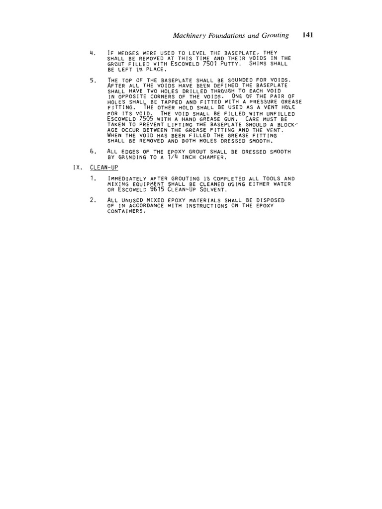 Escoweld THE: Machiner! Foundations Und Grouting | PDF