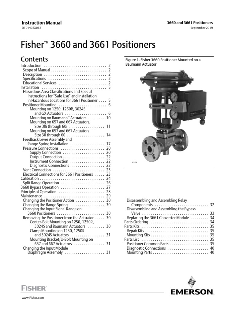 Fisher 3660 and 3661 Positioners: Instruction Manual | PDF | Hertz | Screw