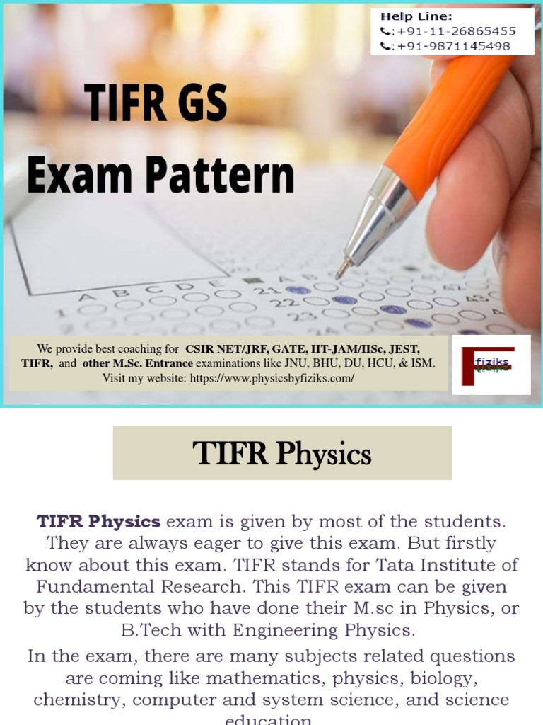 TIFR Physics Pattern | PDF