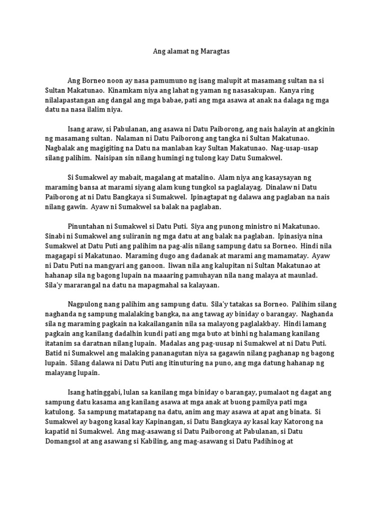 Ang Alamat NG Maragtas | PDF