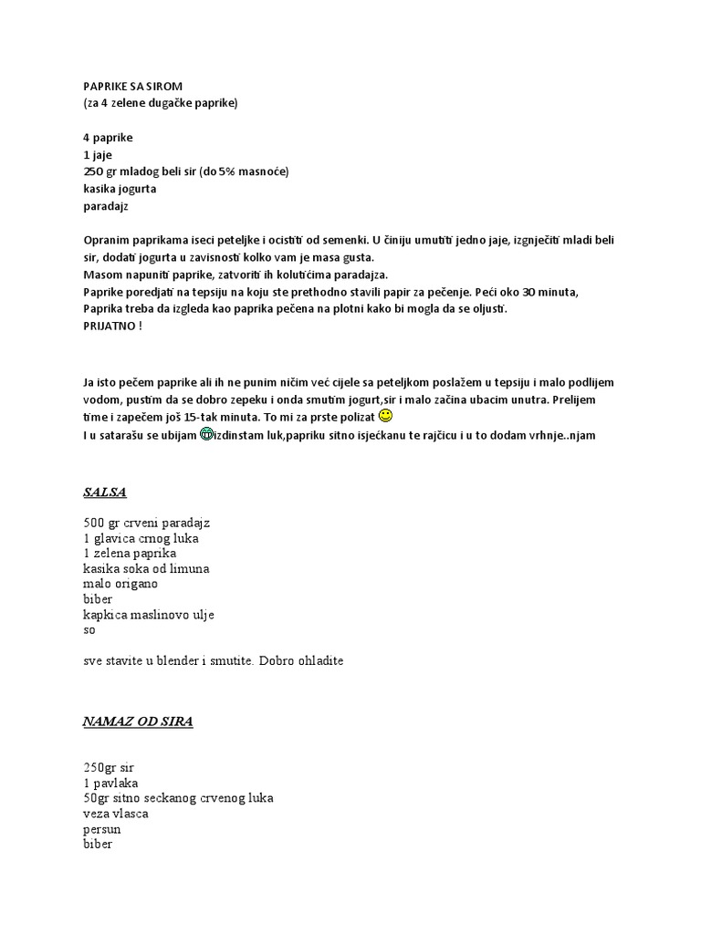 Paprike Sa Sirom | PDF