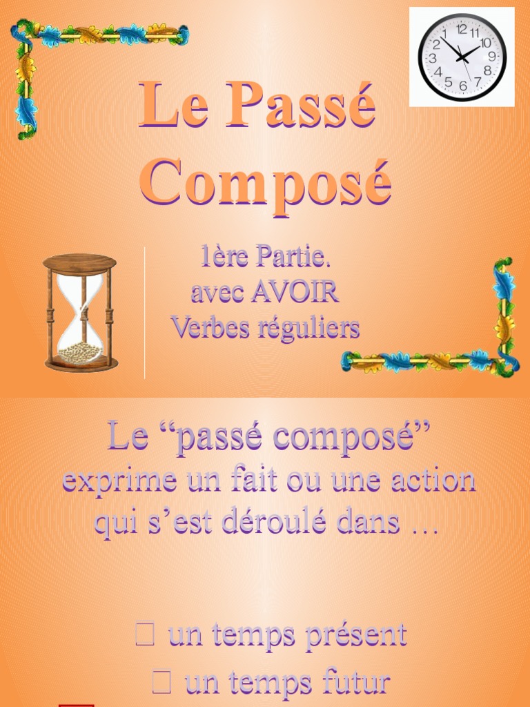 Passe Compose Avec Avoir | PDF | Verbe | Morphologie