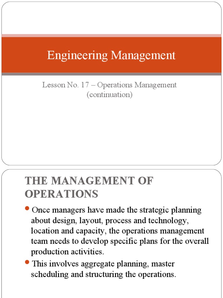 Lesson No. 17 - Operations Management (Continuation) | PDF | Inventory ...