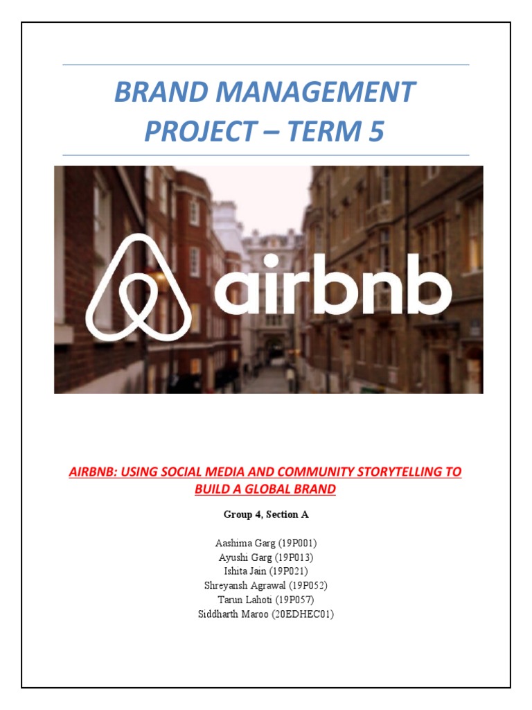 Brand Management Project - Term 5: Airbnb: Using Social Media and ...