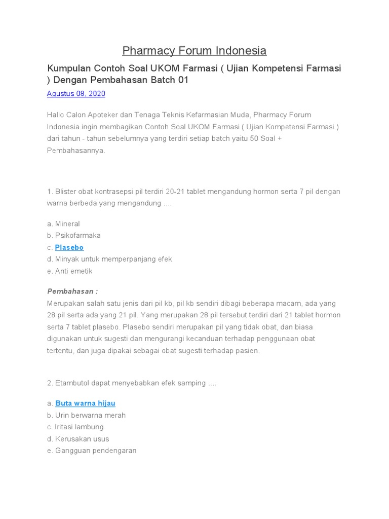Contoh Soal UKOM | PDF