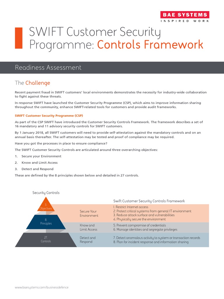 BAE Systems SWIFT Readiness Assessment Factsheet 2017 | PDF | Computer ...