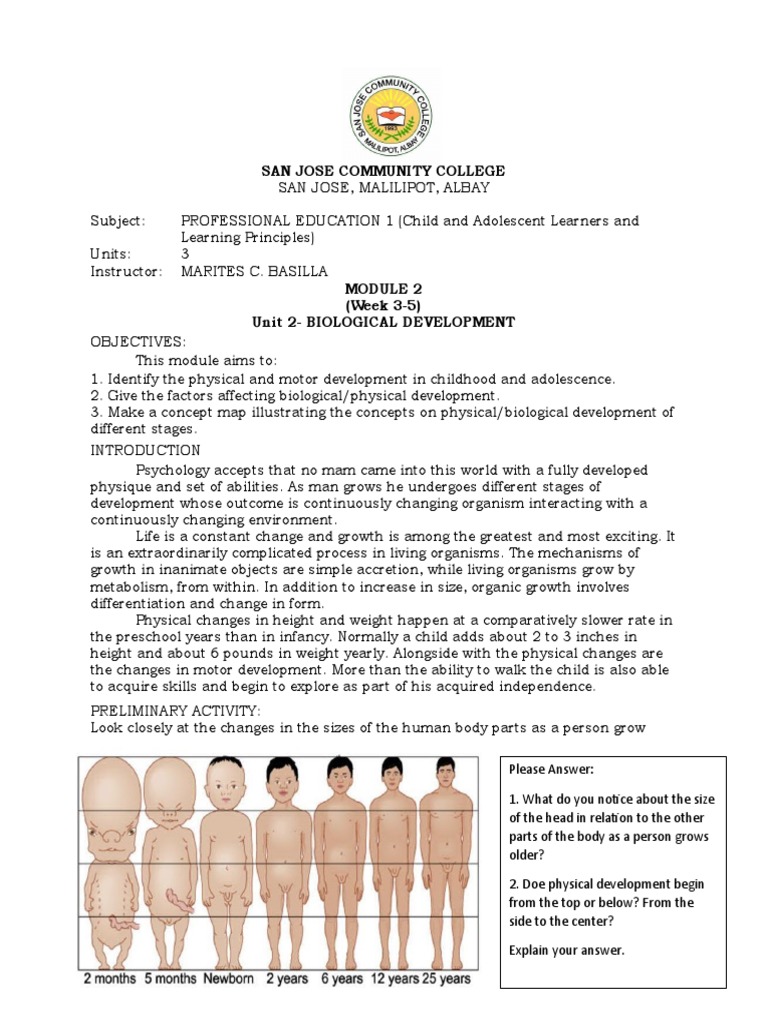 San Jose Community College | PDF | Puberty | Human Development