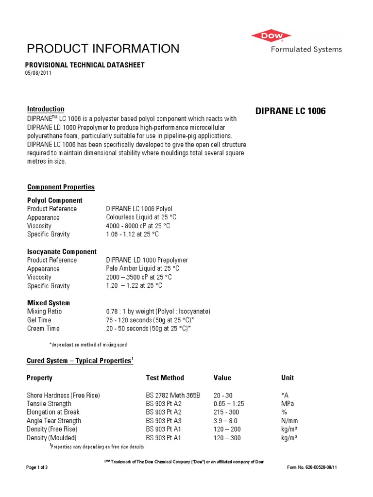 TDS Foam System | PDF | Polyurethane | Materials