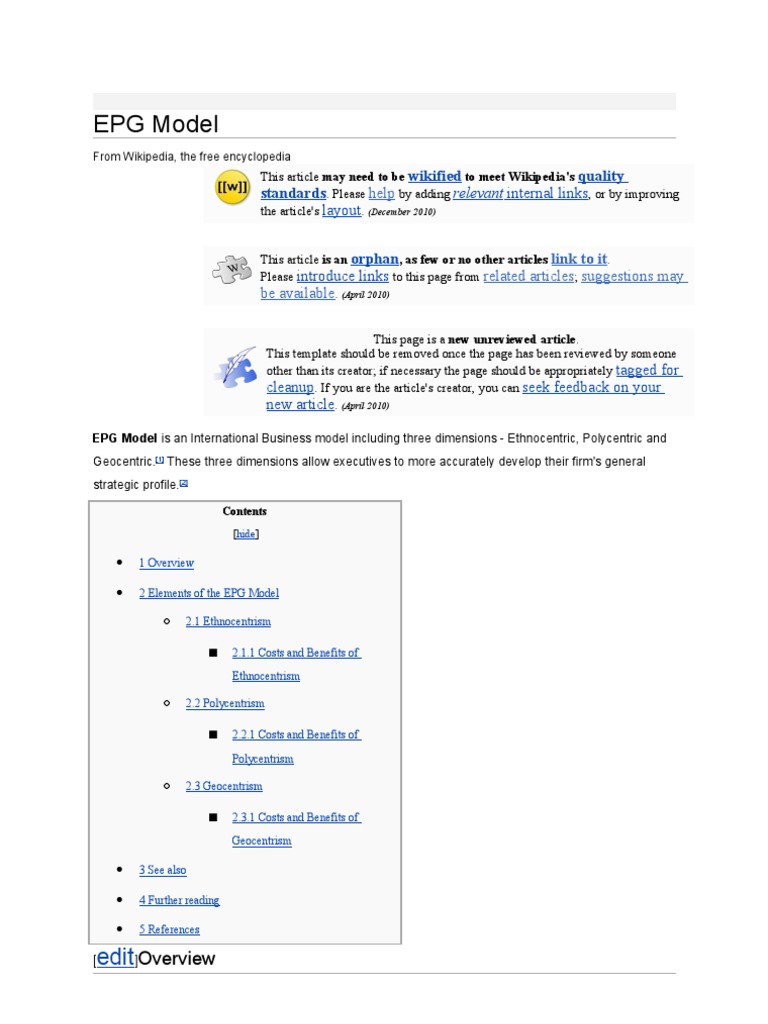 EPG Model: Wikified Quality Standards | PDF | Economies | Business