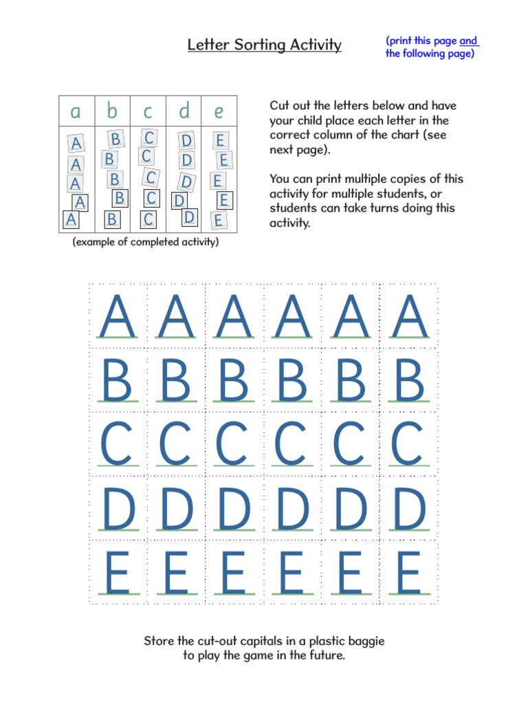 Letter Matching Activity Capitals Book 1 ABCDE PDF | PDF