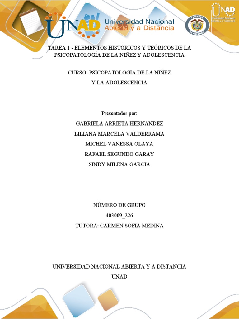 Tarea 1 Grupo 403009 226 | PDF | Relaciones personales, crianza y ...