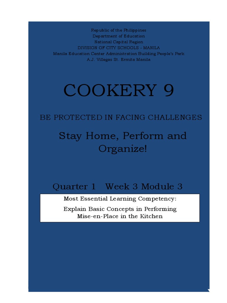 COOKERY 9 - Q1-Mod3 | PDF | Hors D'oeuvre | Pickling