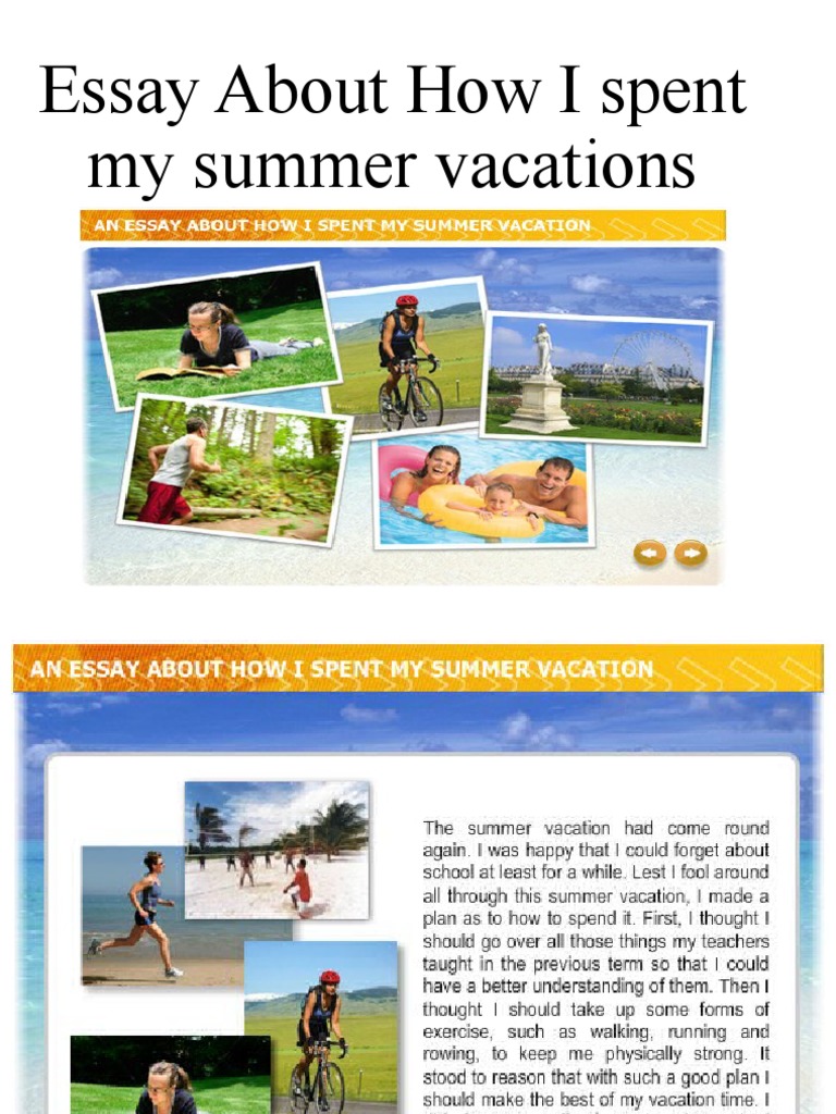 Essay About How I Spent My Summer Vacations Pdf