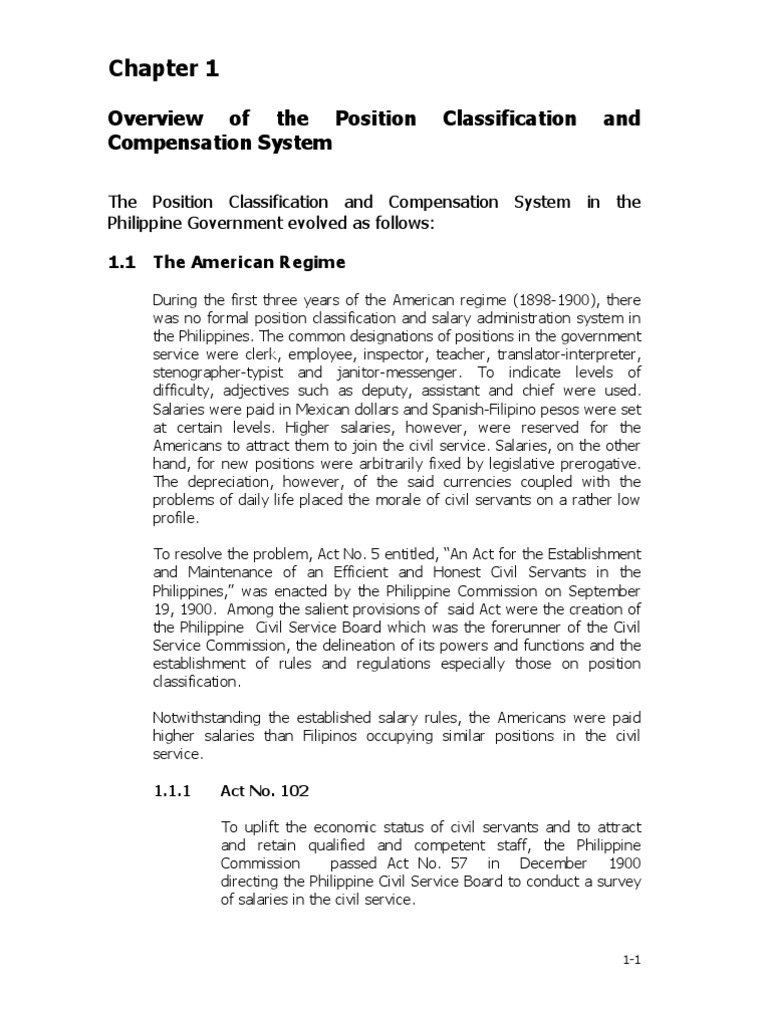Overview of The Position Classification and Compensation System | PDF ...