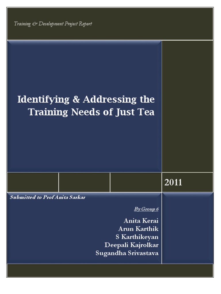 Identifying & Addressing The Training Needs of Just Tea: Training ...