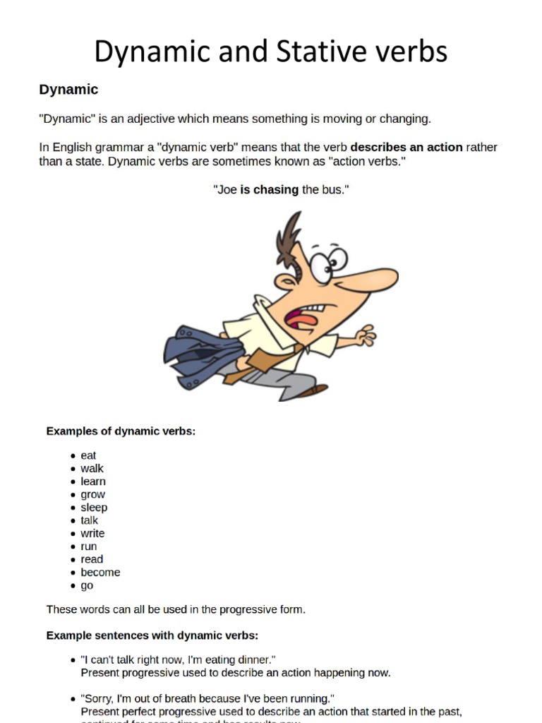 1 - 24 Dynamic and Stative Verbs | PDF