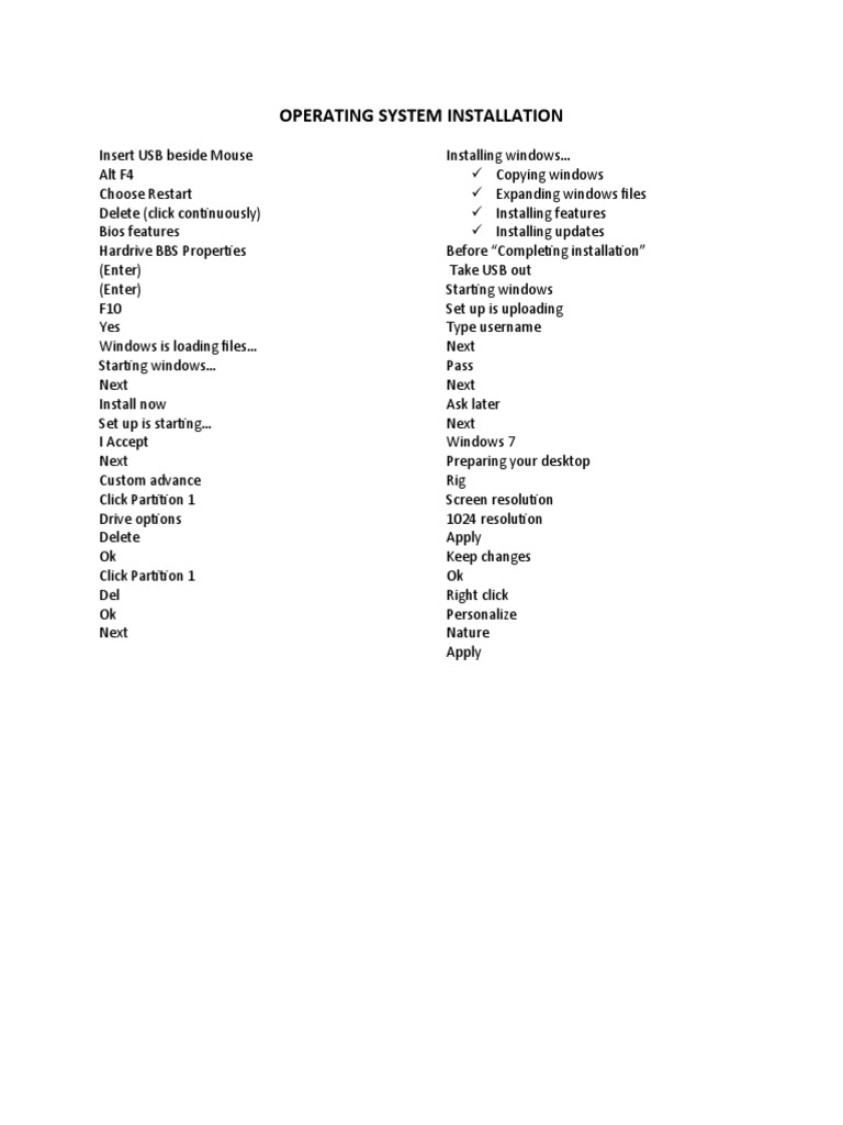 Operating System Installation | PDF