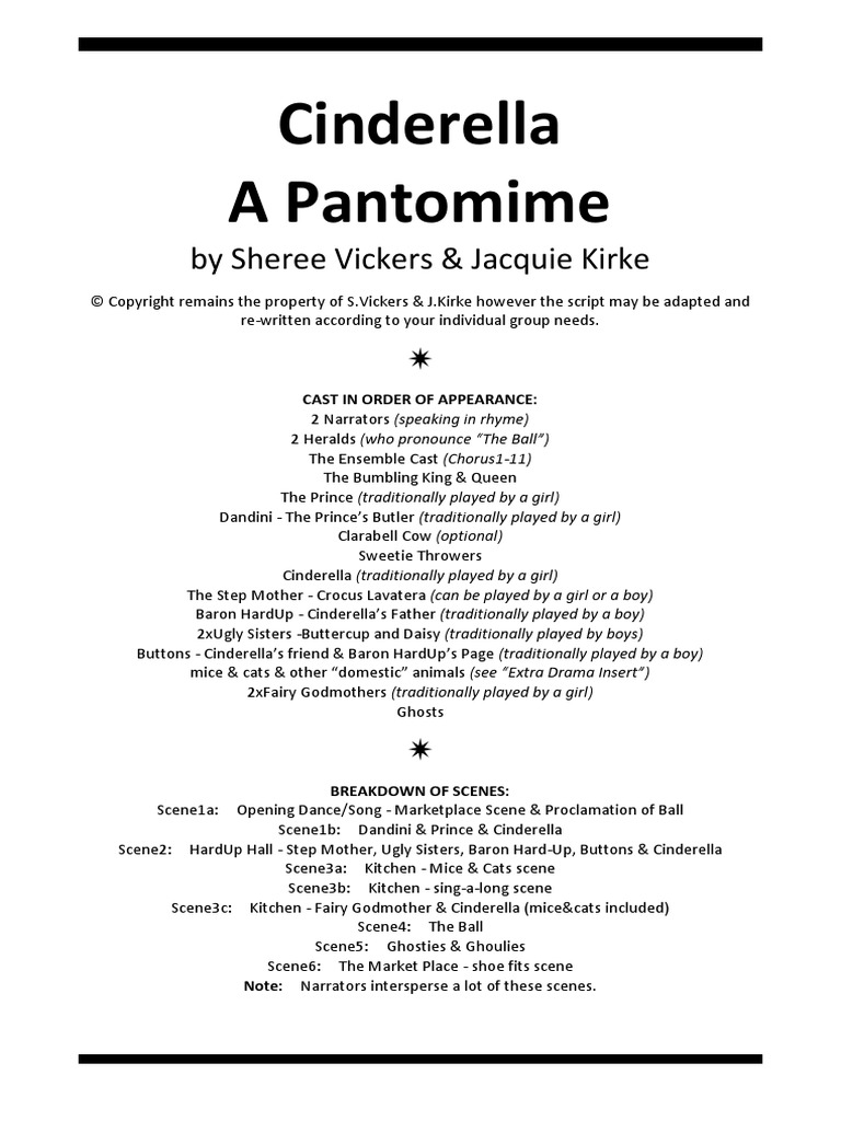 Cinderella A Pantomime: by Sheree Vickers & Jacquie Kirke | Download ...