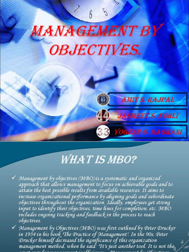 Management by Objectives Overview | PDF | Goal | Performance Appraisal