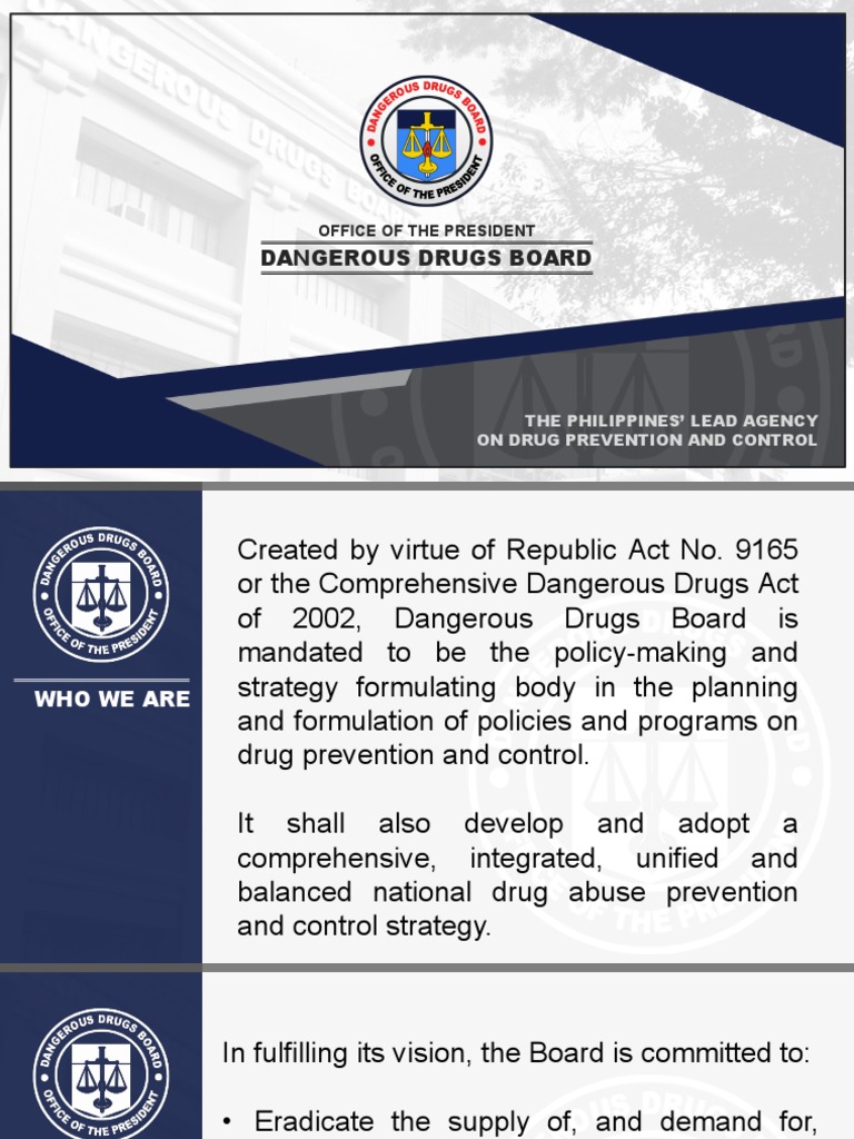 Dangerous Drugs Board: Office of The President | PDF | Substance Abuse ...