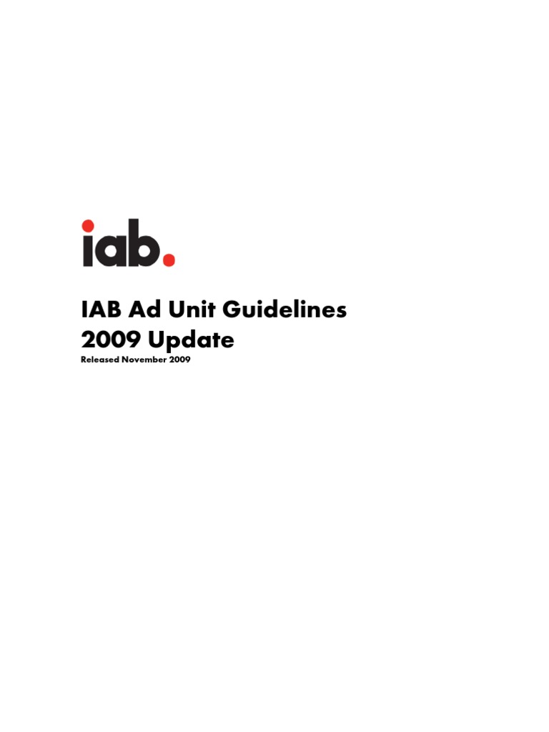 IAB Ad-Unit Guidelines | PDF | Standardization | Advertising