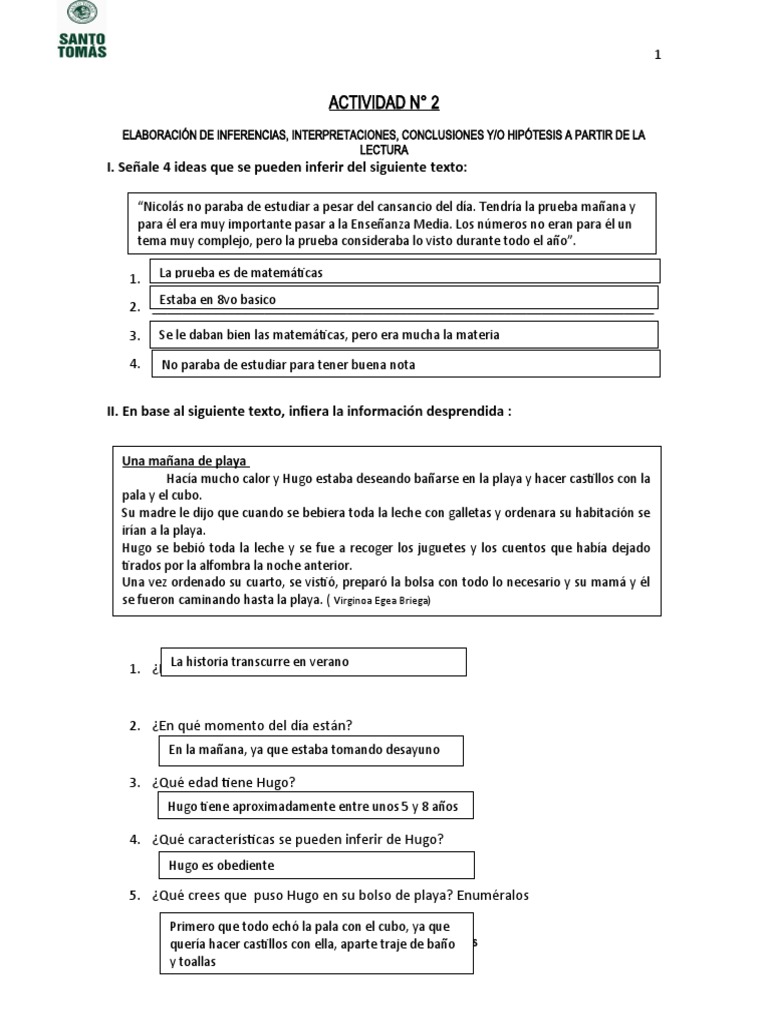 TALLER 2 Inferencias | PDF