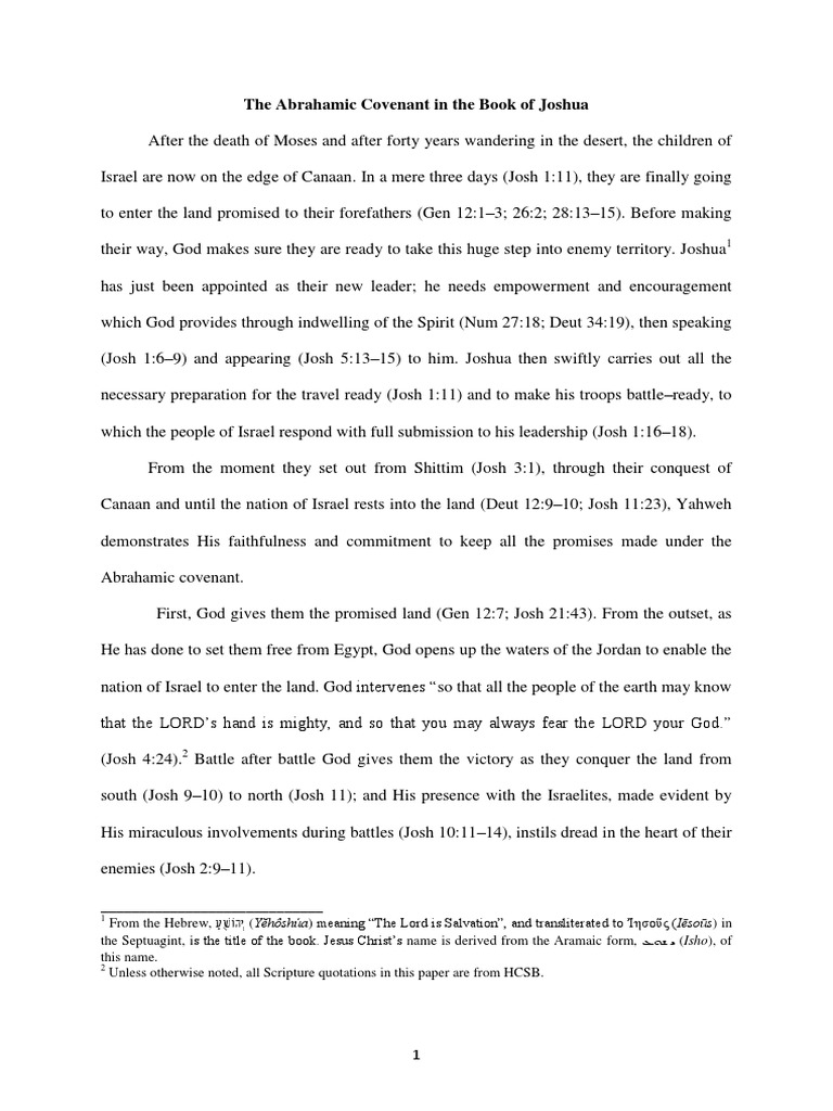 The Abrahamic Covenant in The Book of Joshua | PDF | Book Of Judges ...