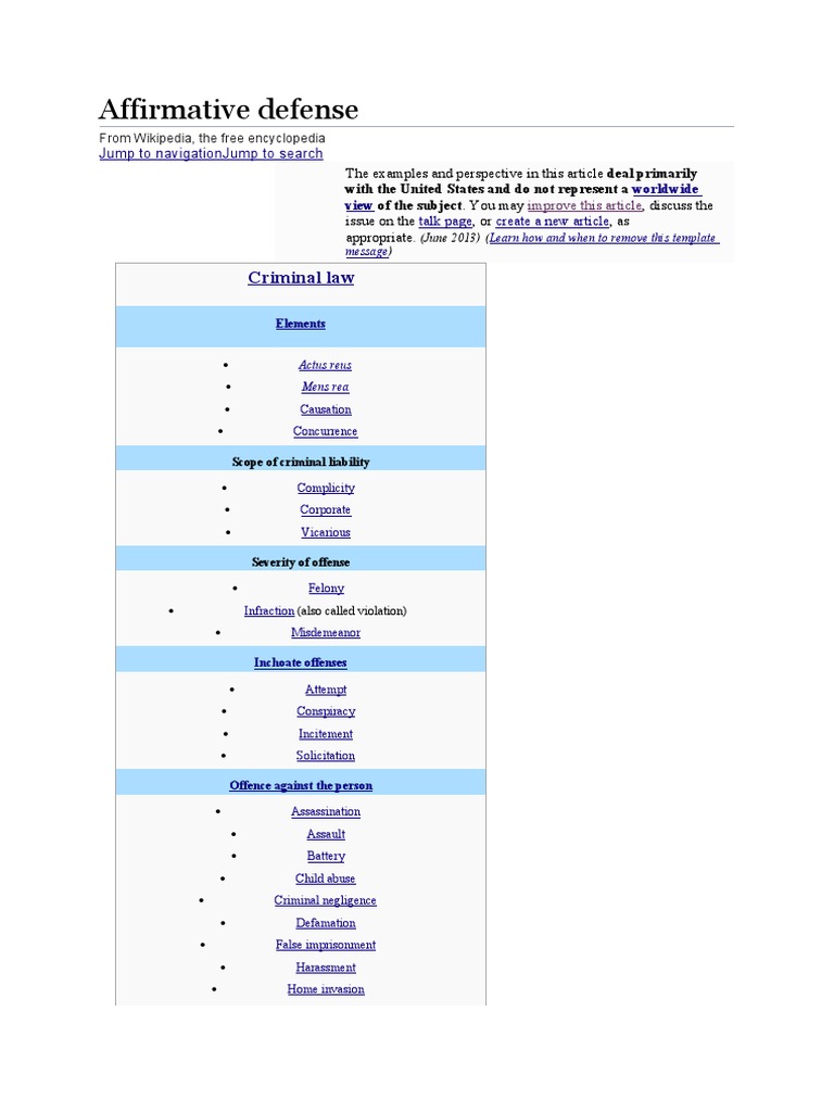 Affirmative Defense | PDF | Affirmative Defense | Burden Of Proof (Law)