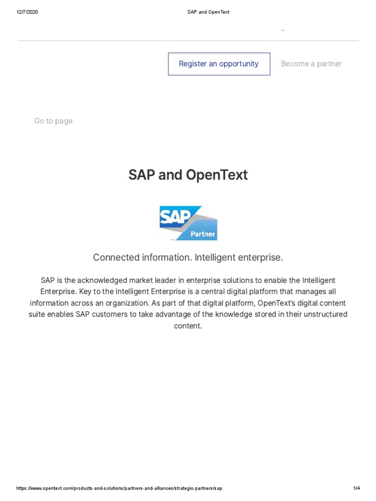 SAP and OpenText | PDF | Sap Se | Cloud Computing