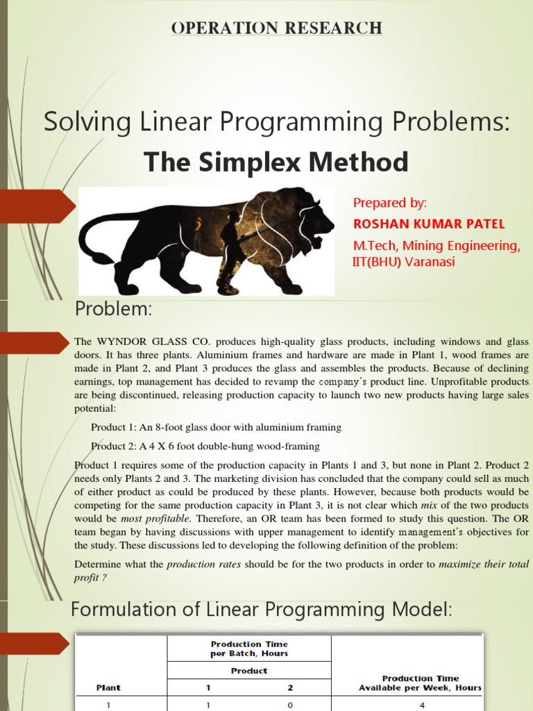 Linear Programming - Simplex Method | PDF | Mathematical Optimization | Variable (Mathematics)