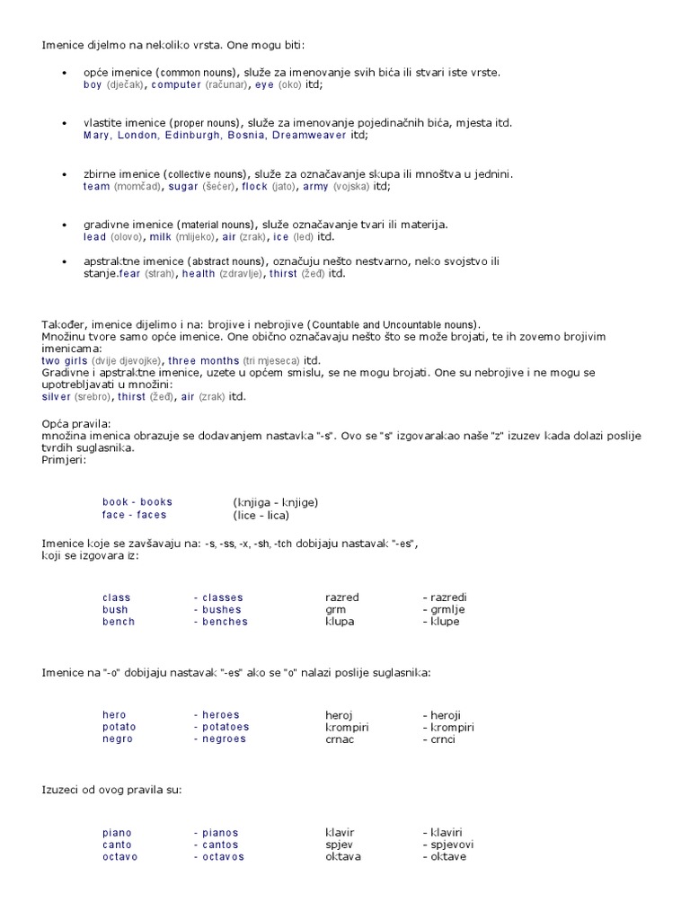 Imenice, Mnozina | PDF