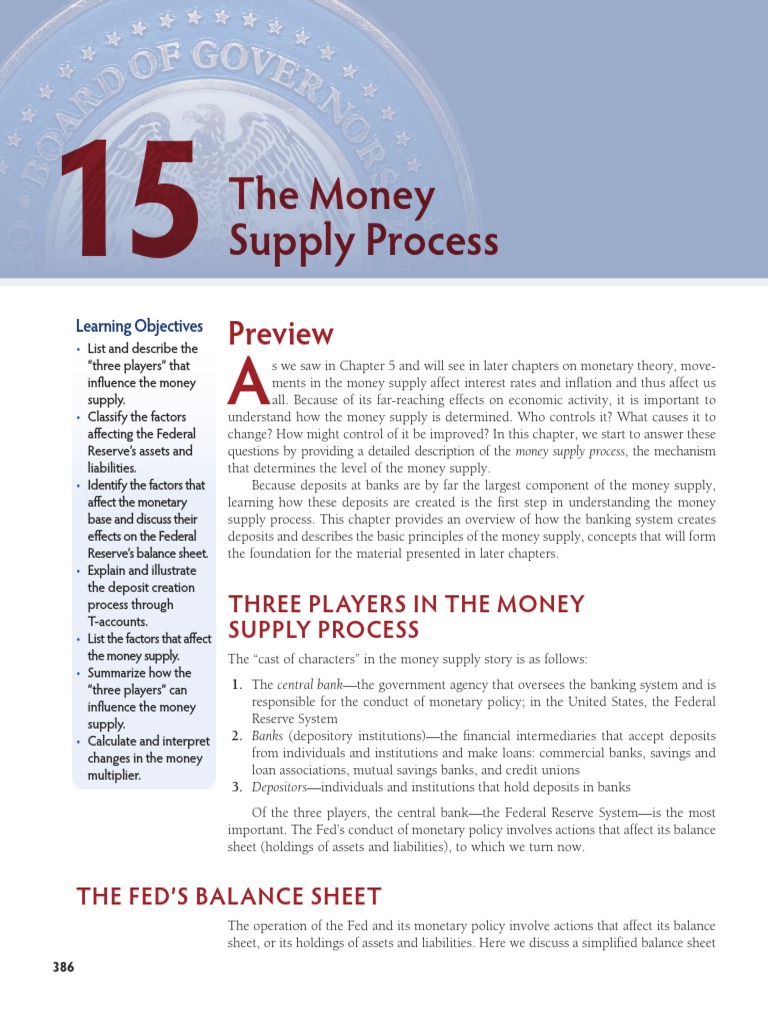 Mandatory Readings 2 - The Money Supply Process | PDF | Federal Reserve ...