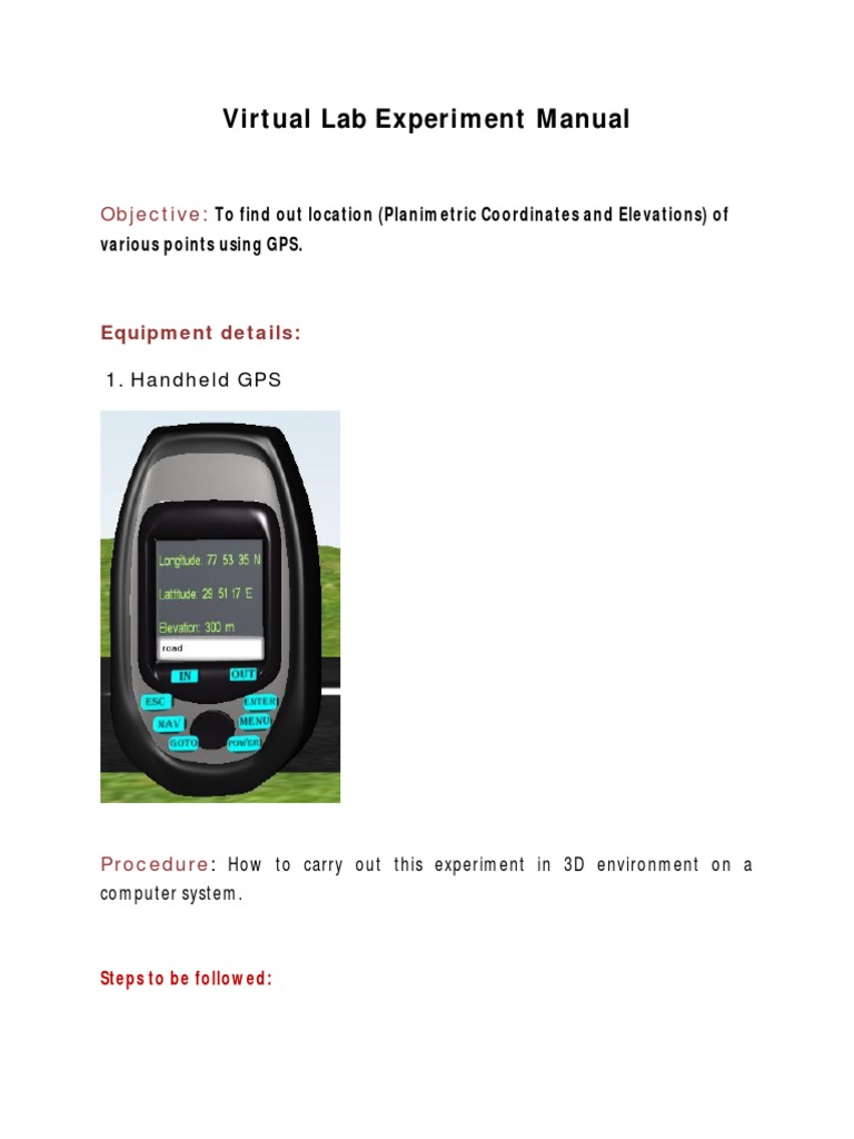 Virtual Lab Experiment Manual: To Find Out Location (Planimetric ...