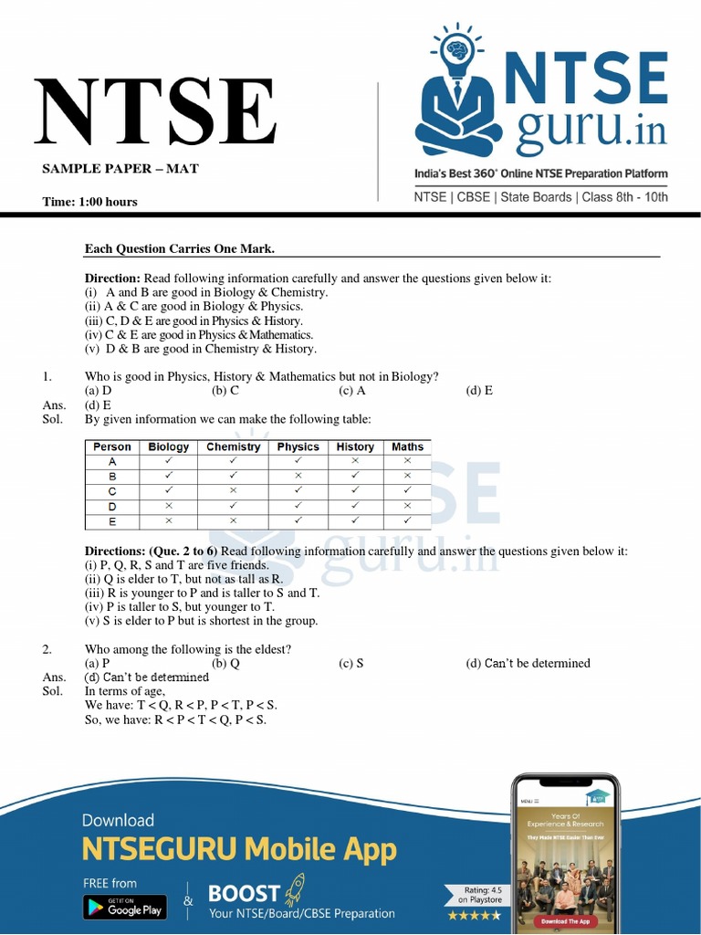 Sample Paper - Mat: Time: 1:00 Hours | PDF | Google Play