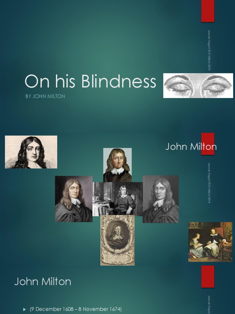 On His Blindness | PDF | Sonnets | Stanzaic Form