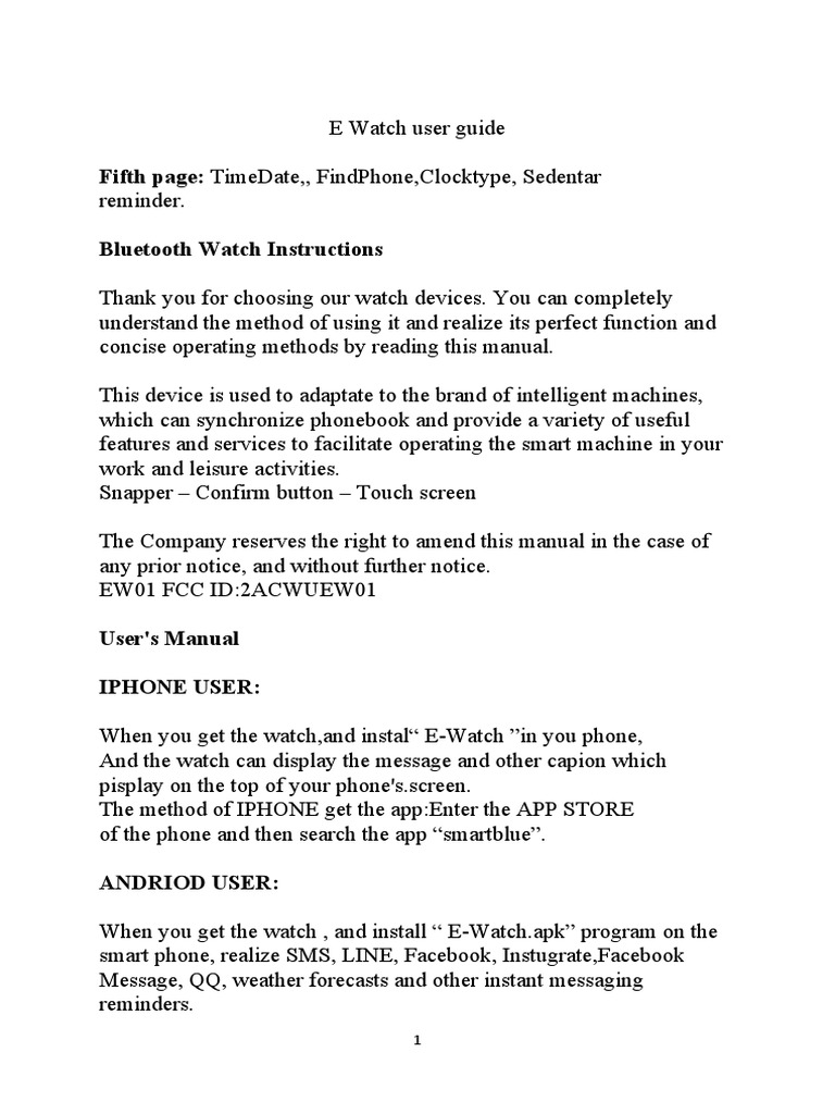 E Watch User Guide | PDF | Electromagnetic Interference | Radio