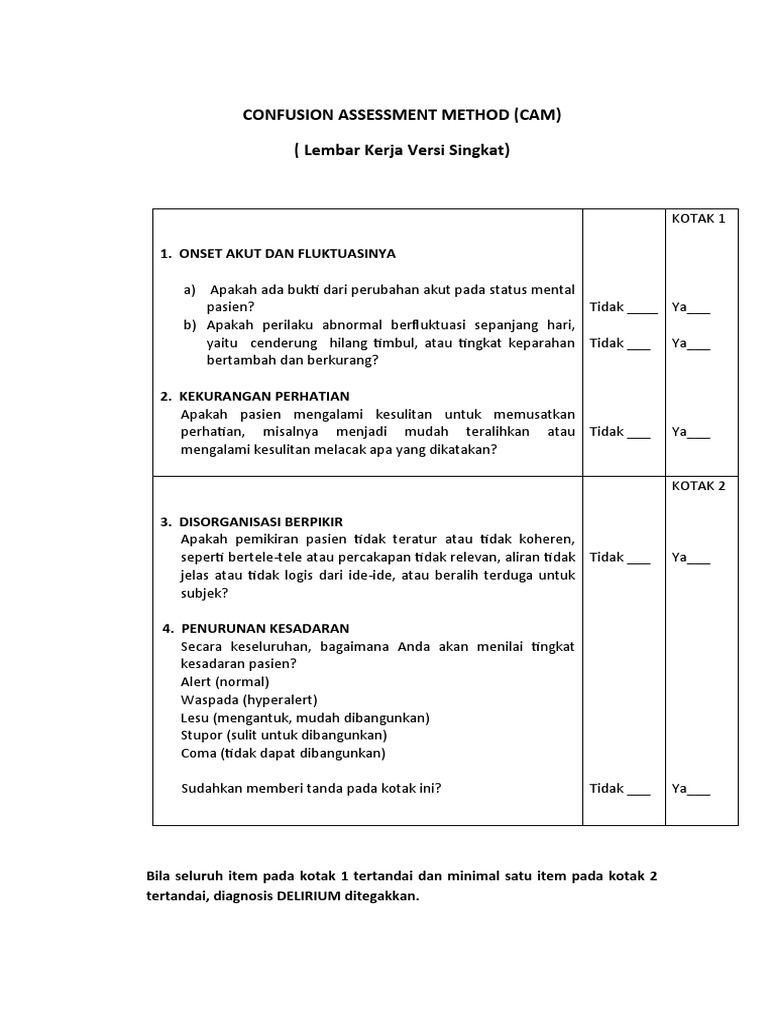 Confusion Assessment Method | PDF
