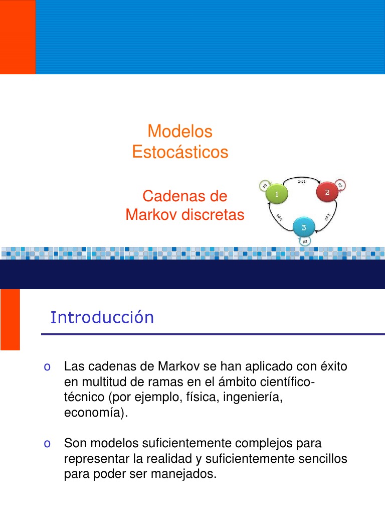 r-8 (1) PPT Modelos Estocasticos | PDF | Cadena Markov | Matemáticas Aplicadas