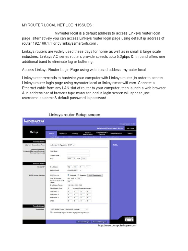 Accessing Linksys Router Login Guide | PDF | Computers | Technology ...