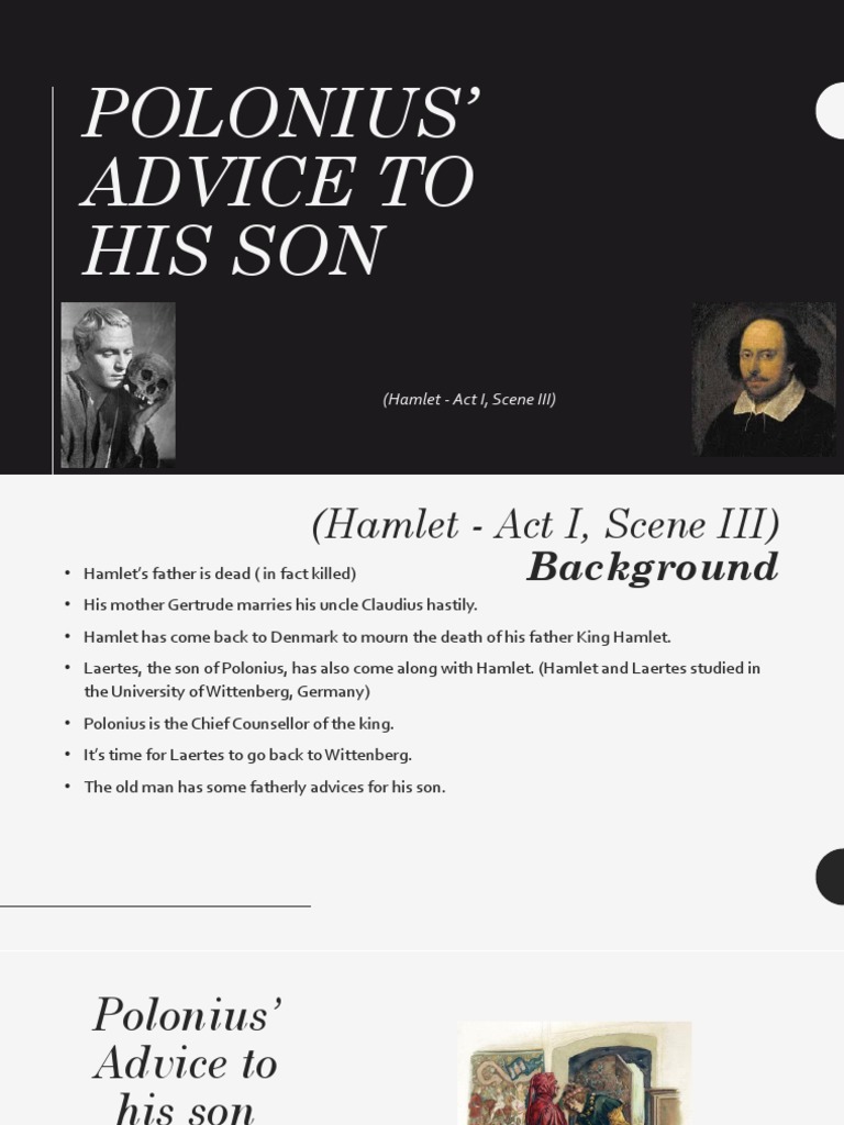 Polonius' Advice To His Son: (Hamlet - Act I, Scene III) | PDF | Hamlet ...