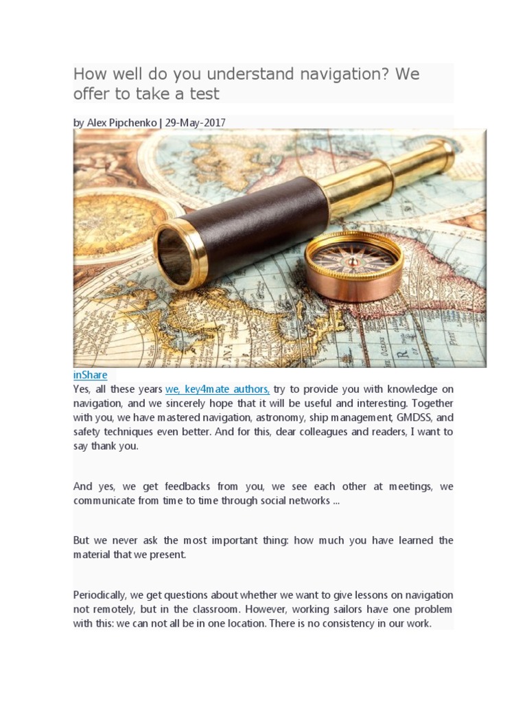 How Well Do You Understand Navigation | PDF