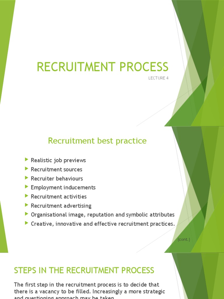 Lecture 4 Recruitment Process | PDF | Recruitment | Competence (Human ...