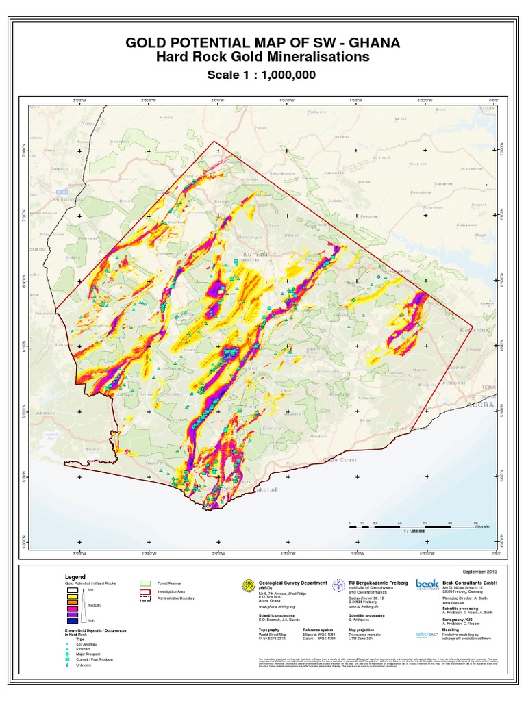 Mapa Ghana Au | PDF | Map | Earth Sciences