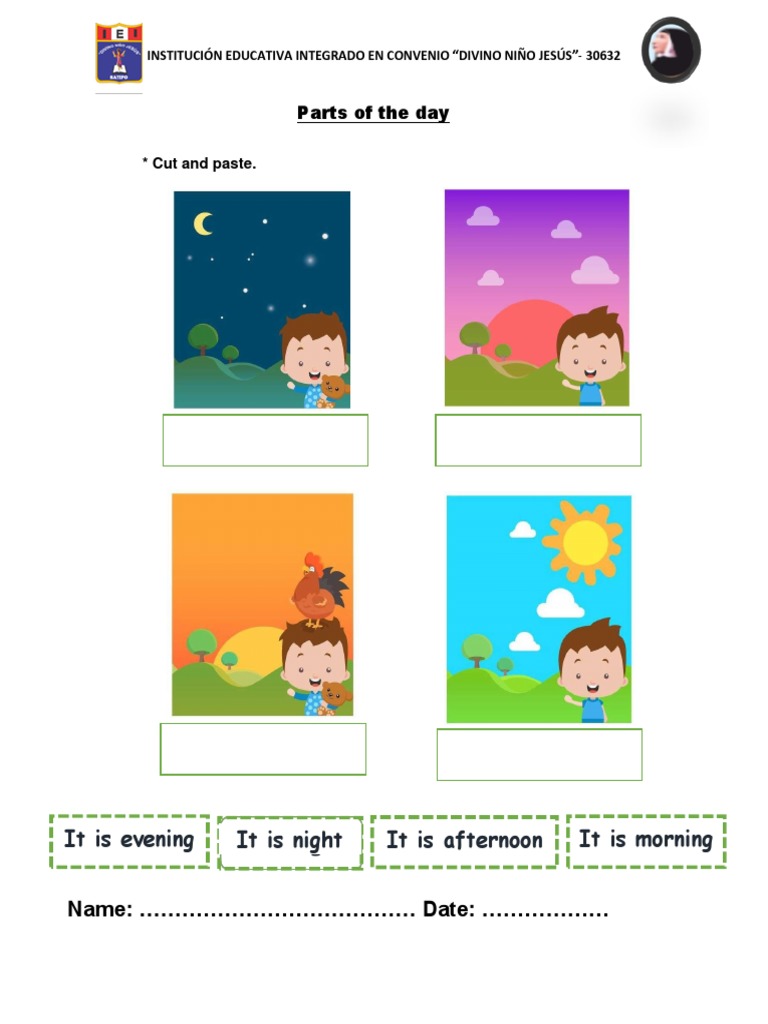 Parts of the Day Worksheet for Kids | PDF | Games & Activities