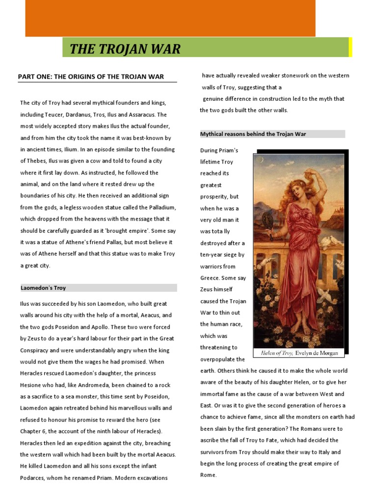 Part One: The Origins of The Trojan War | PDF | Achilles | Paris ...