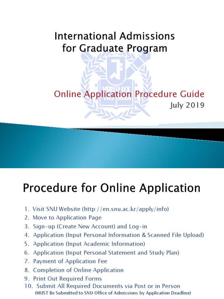 SNU Online Application Guide | PDF | Credit Card | Payments