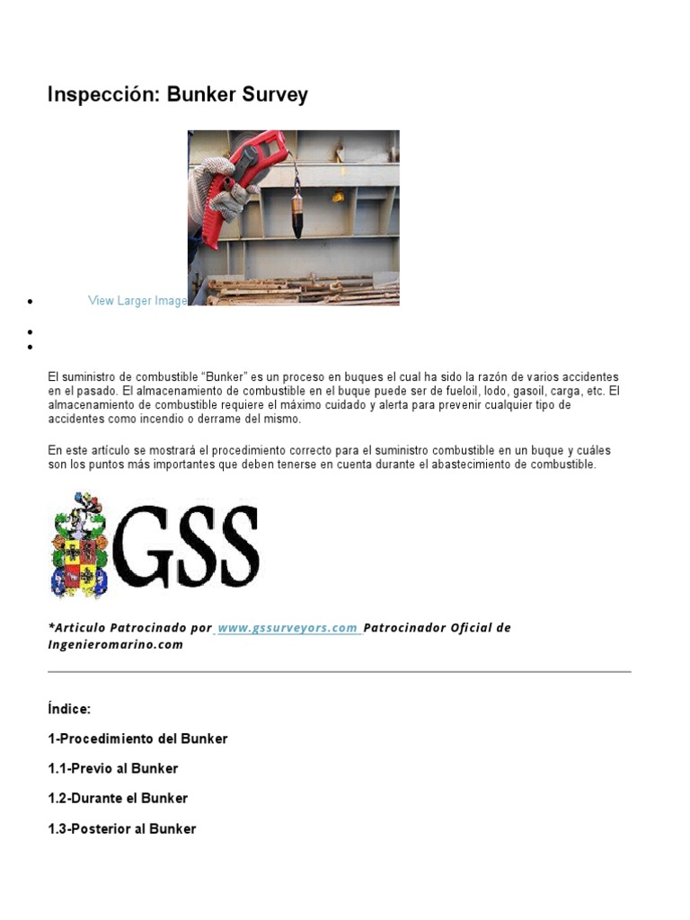 Bunker Survey | Descargar gratis PDF | Gasolina | Tanques