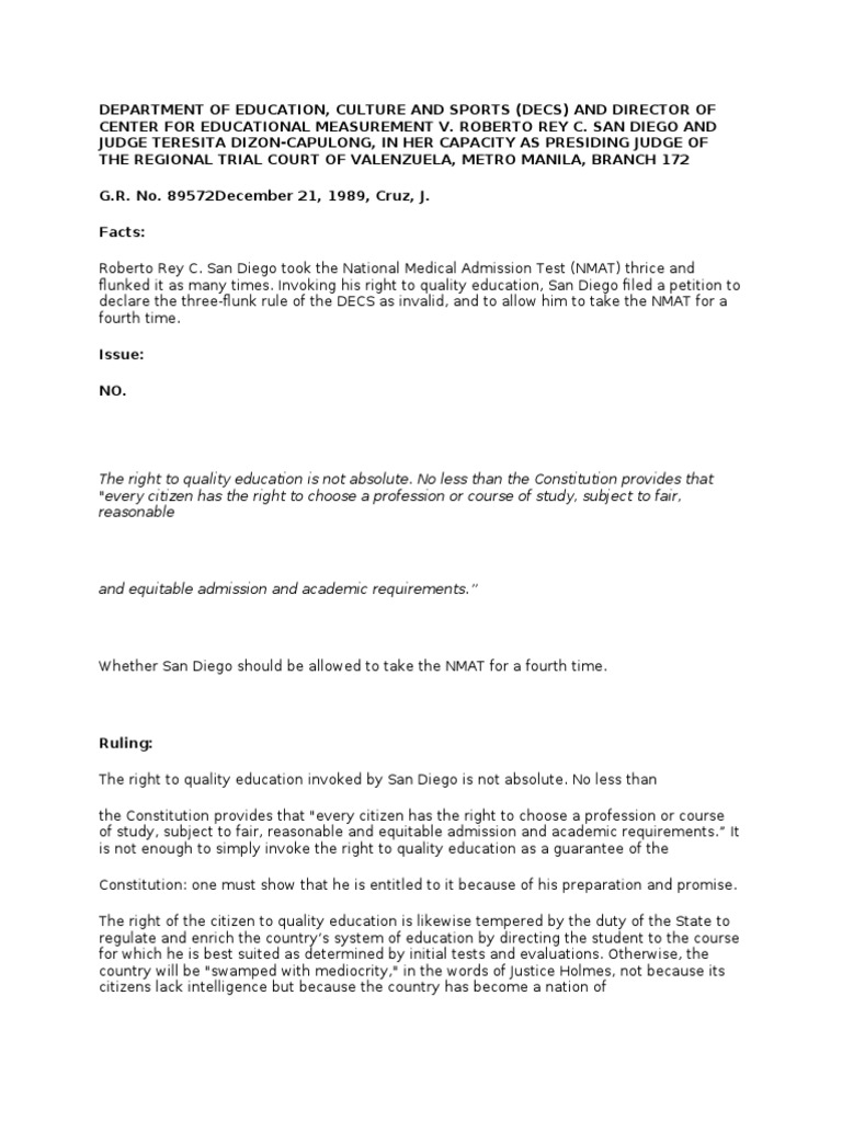 The Limits of the Right to Quality Education: Upholding the Three-Flunk ...