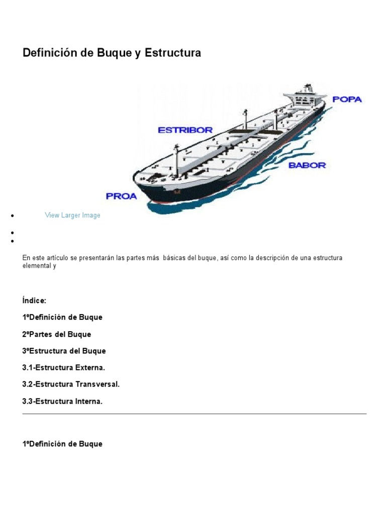 Definición de Buque y Estructura | PDF | Barcos | Transporte de agua